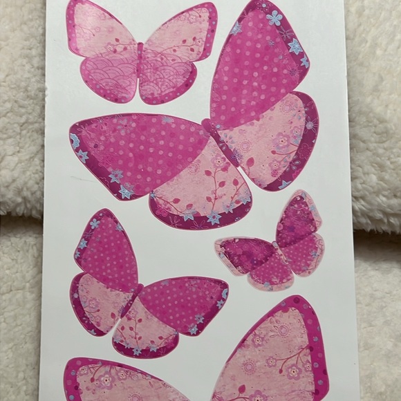 Wall Decor | 5 Add Onb49 Pink Blue Butterflies Wall Stickers | Poshmark